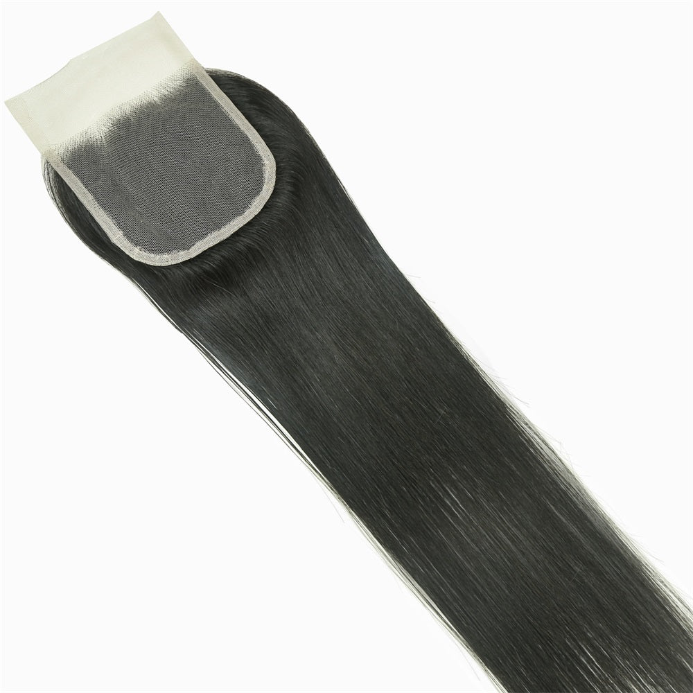 JP Hair 4x4 Transparent Lace Cloure Straight Small Knots 100% Human Ha ...